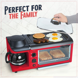 Nostalgia Retro 3-in-1 Family Size Breakfast Station, Retro Red ...