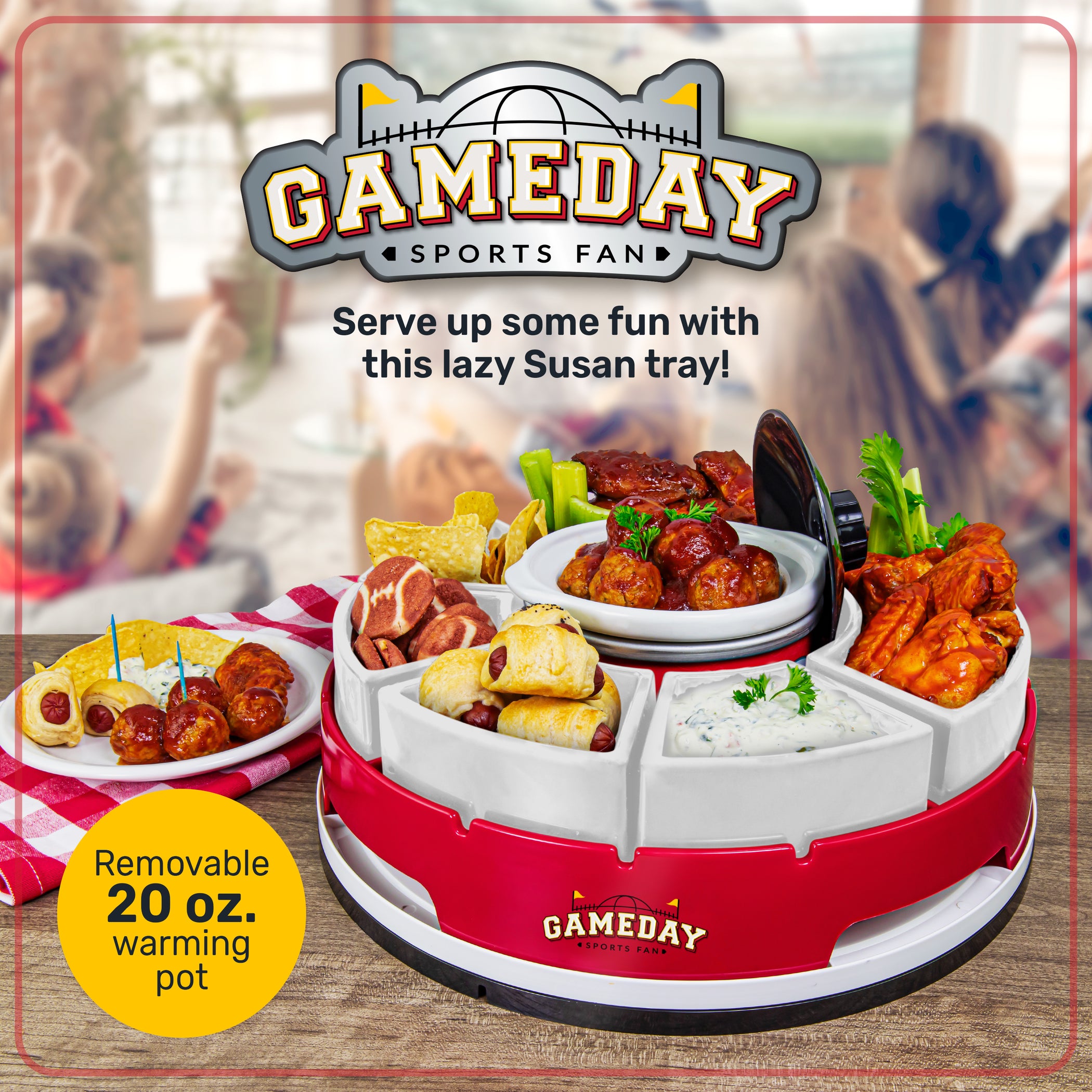 Game Day Lazy Susan Appetizer Server — Nostalgia Products