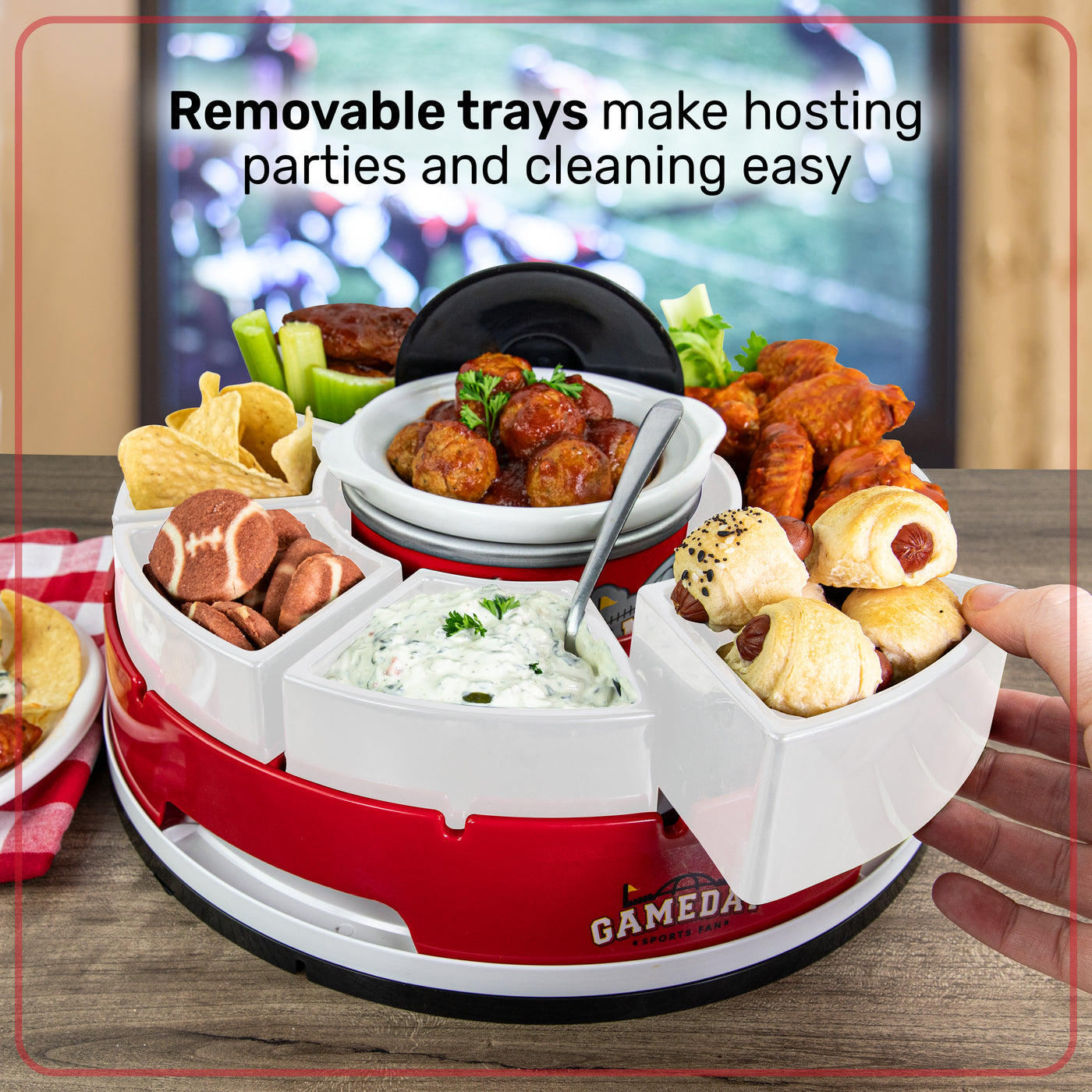 Game Day Lazy Susan Appetizer Server — Nostalgia Products
