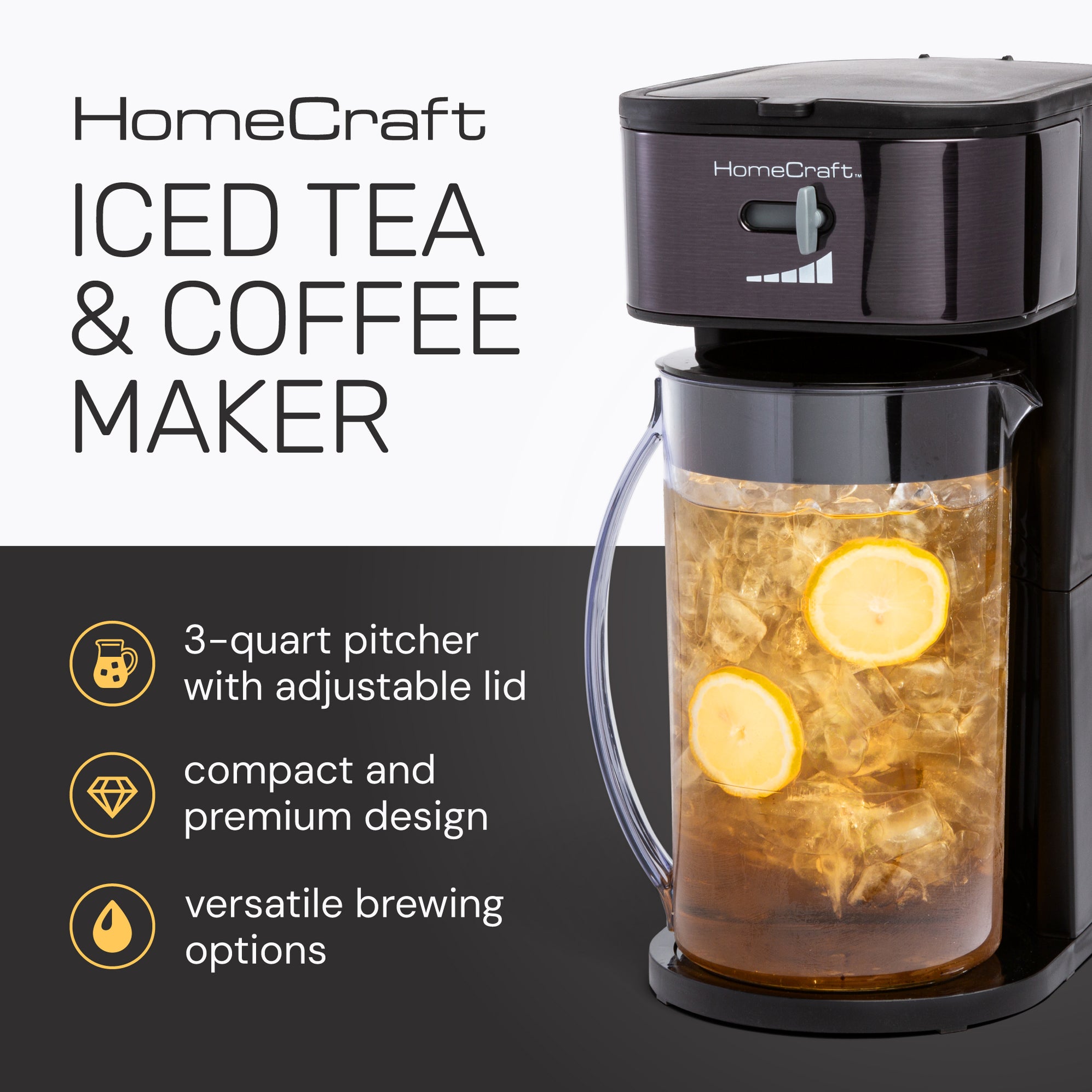 HomeCraft 3-Quart Ice Iced Coffee and Tea Brewing System — Nostalgia ...