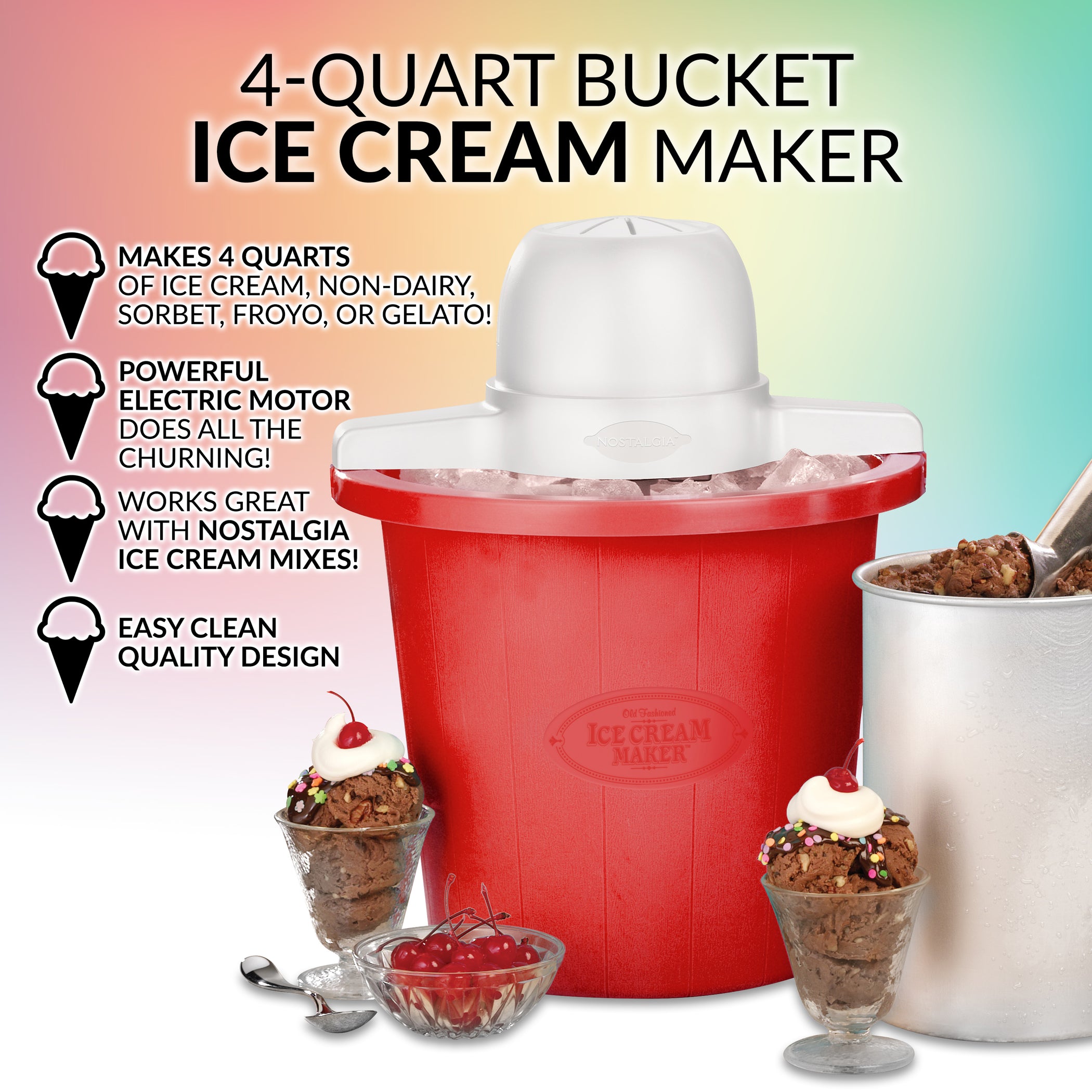 4-Quart Electric Ice Cream Maker — Nostalgia Products