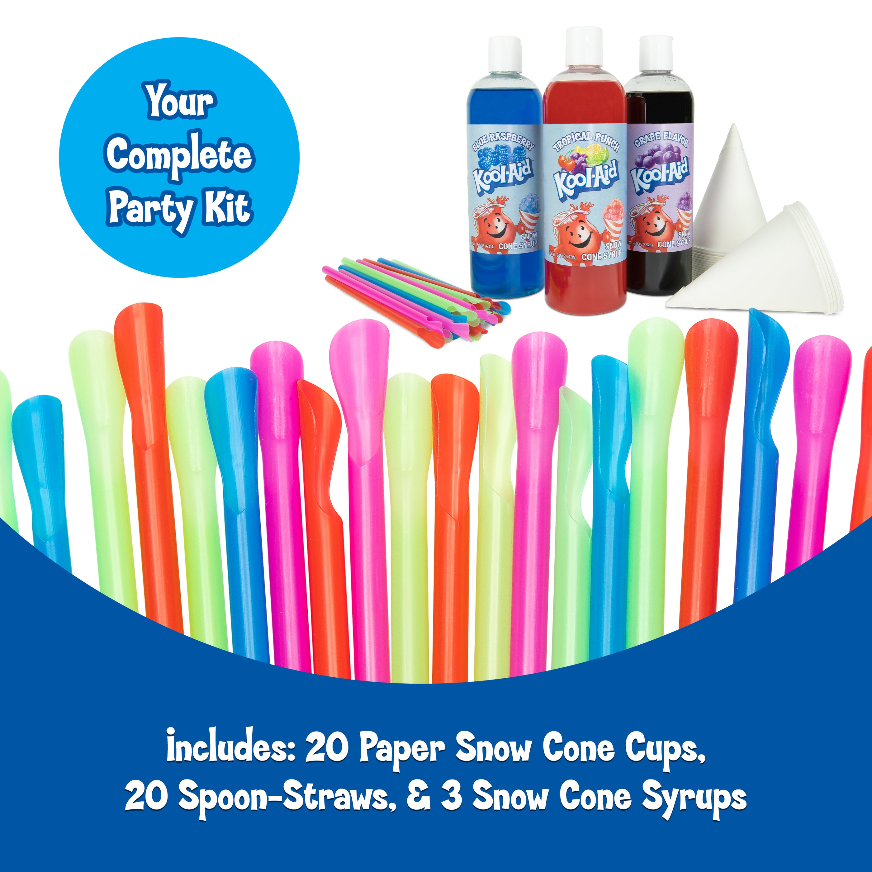 Kool-Aid Snow Cone Syrup Party Kit — Nostalgia Products