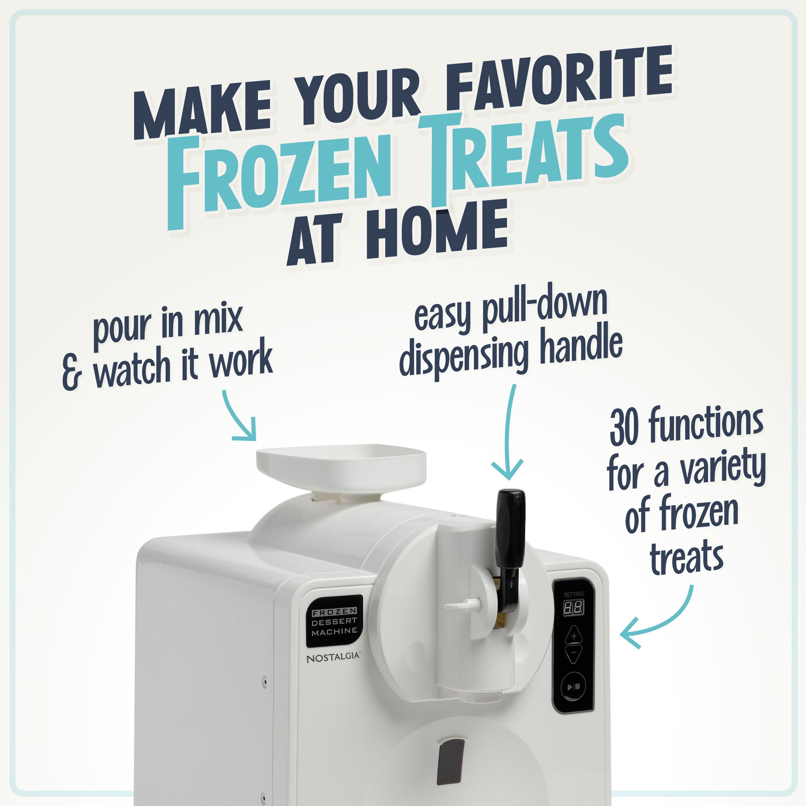 Dispensing Frozen Dessert Maker White — Nostalgia Products