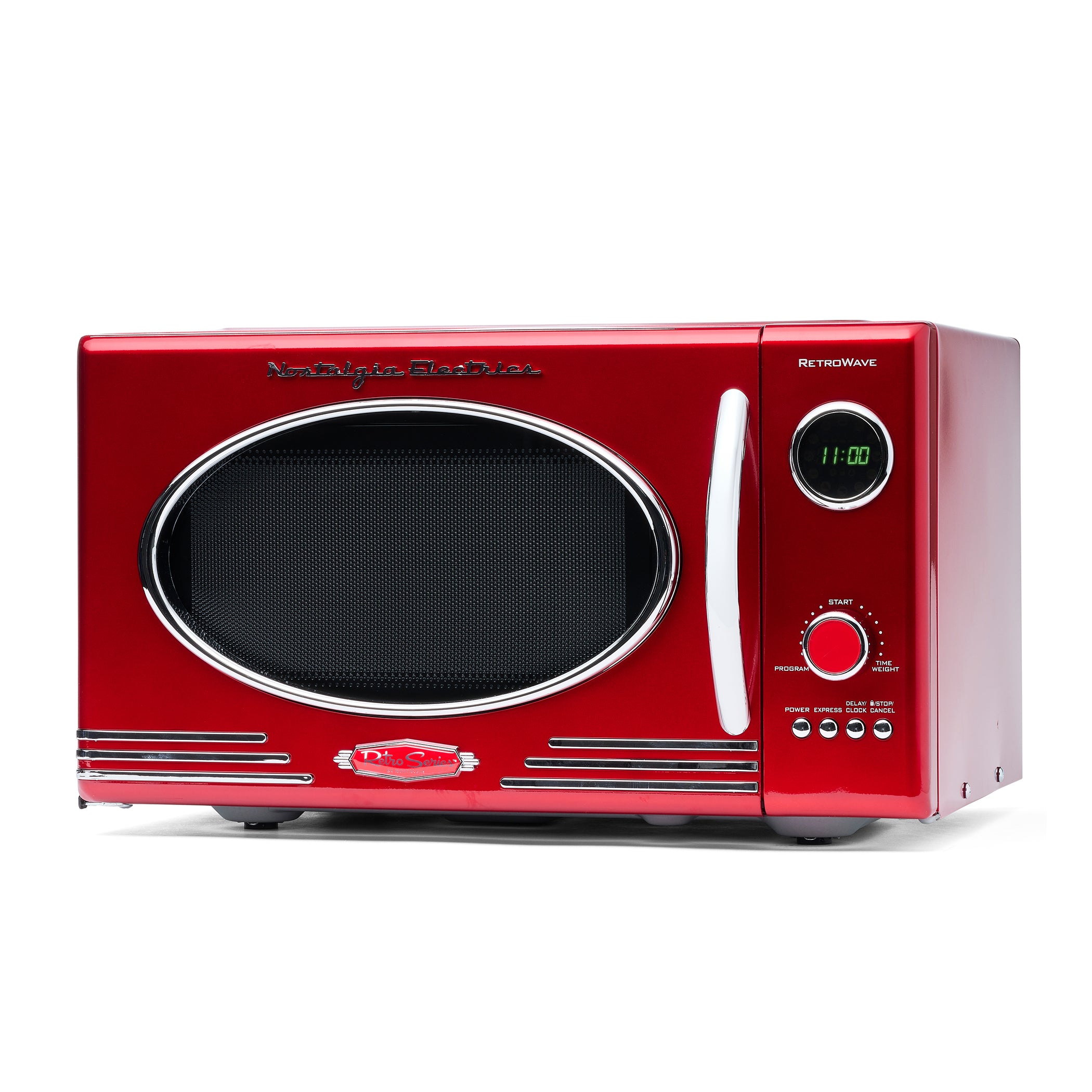 Retro 0.9 Cu.Ft. 800-Watt Countertop Microwave - Retro Red — Nostalgia ...