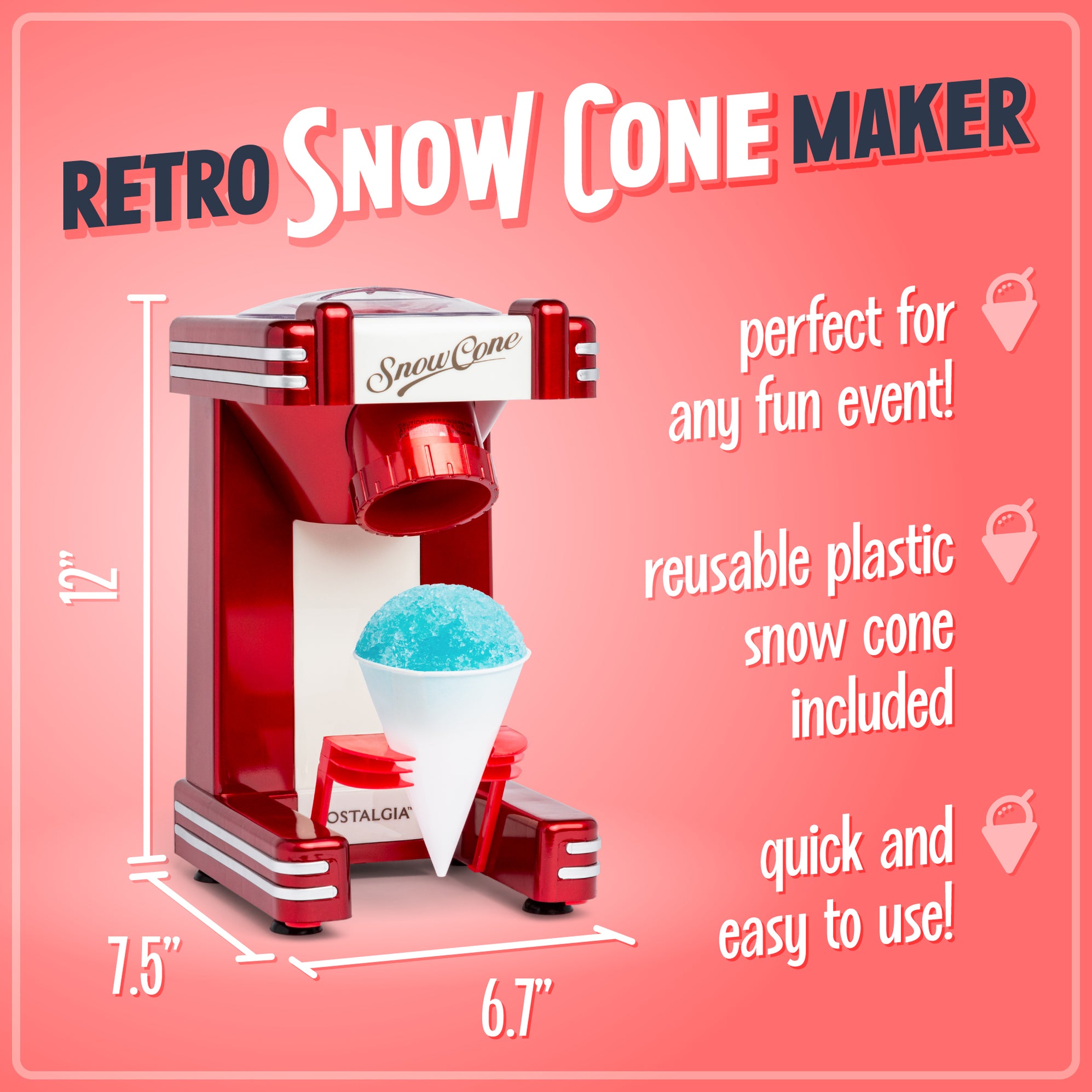 Nostalgia Retro Single Countertop Snow Cone Maker — Nostalgia Products