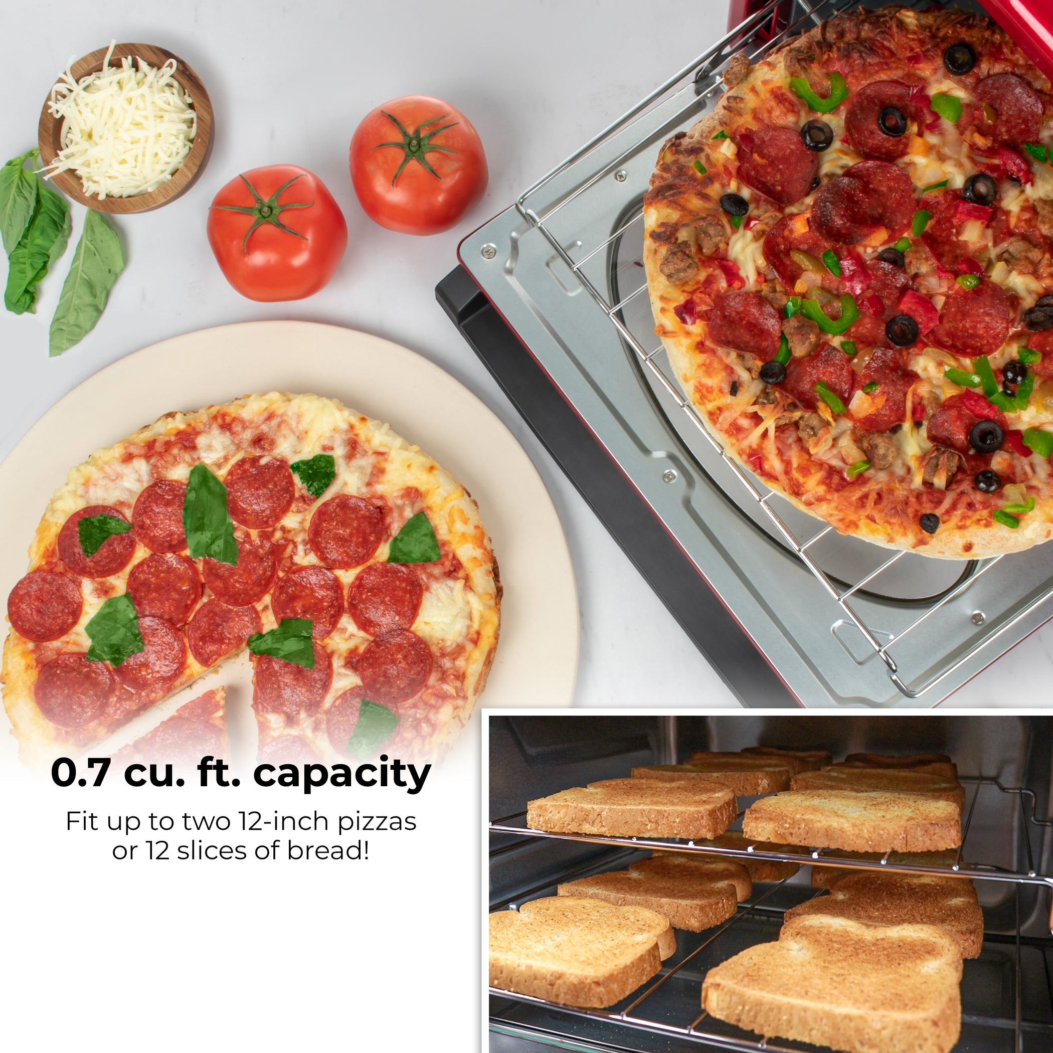 Nostalgia RTOV2RR Retro 12-Slice Convection Toaster Oven — Nostalgia ...