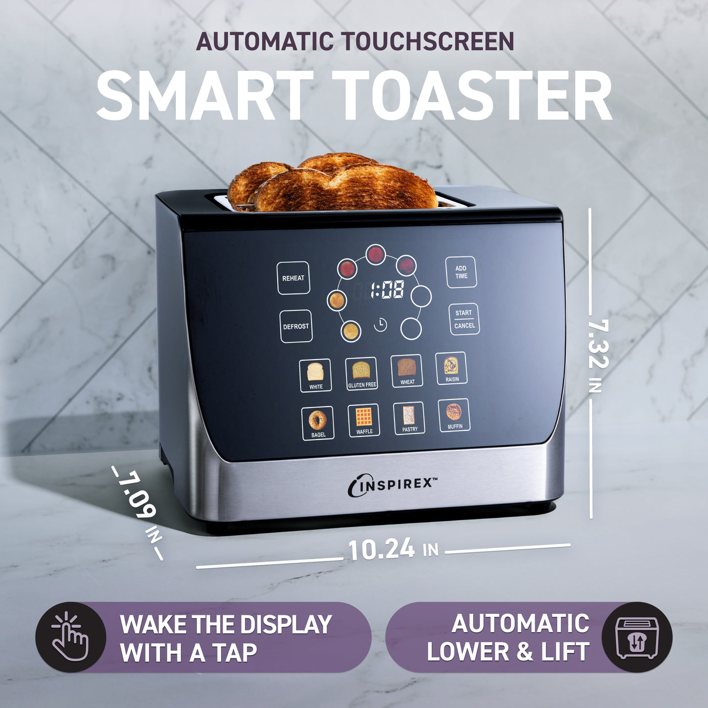Inspirex Interactive Touchscreen Automatic Toaster — Nostalgia Products