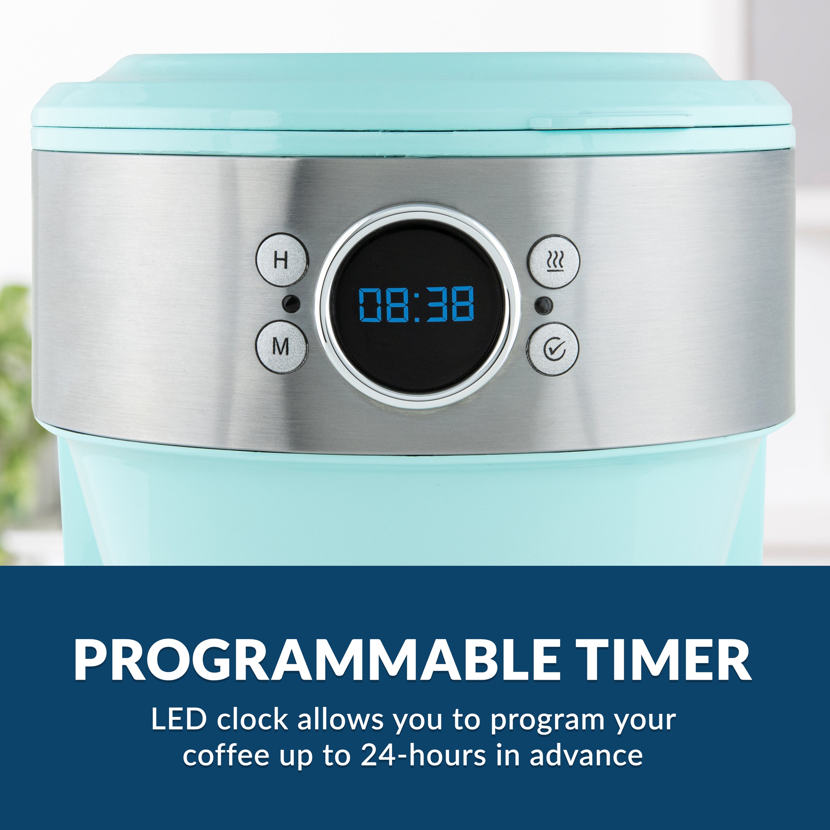 12 Cup Retro Coffee Maker, Aqua — Nostalgia Products