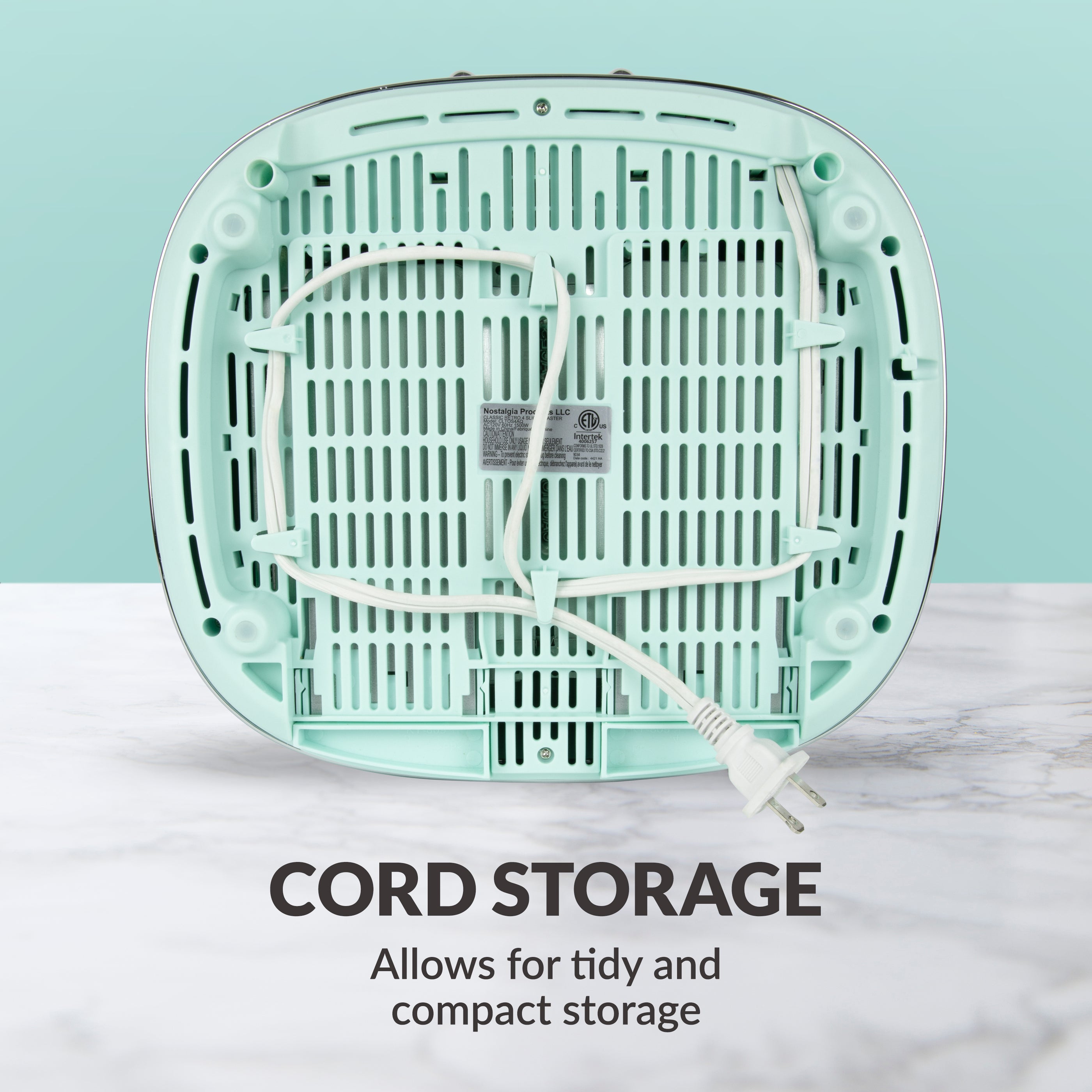 Classic Retro 4-Slice Toaster, Aqua — Nostalgia Products