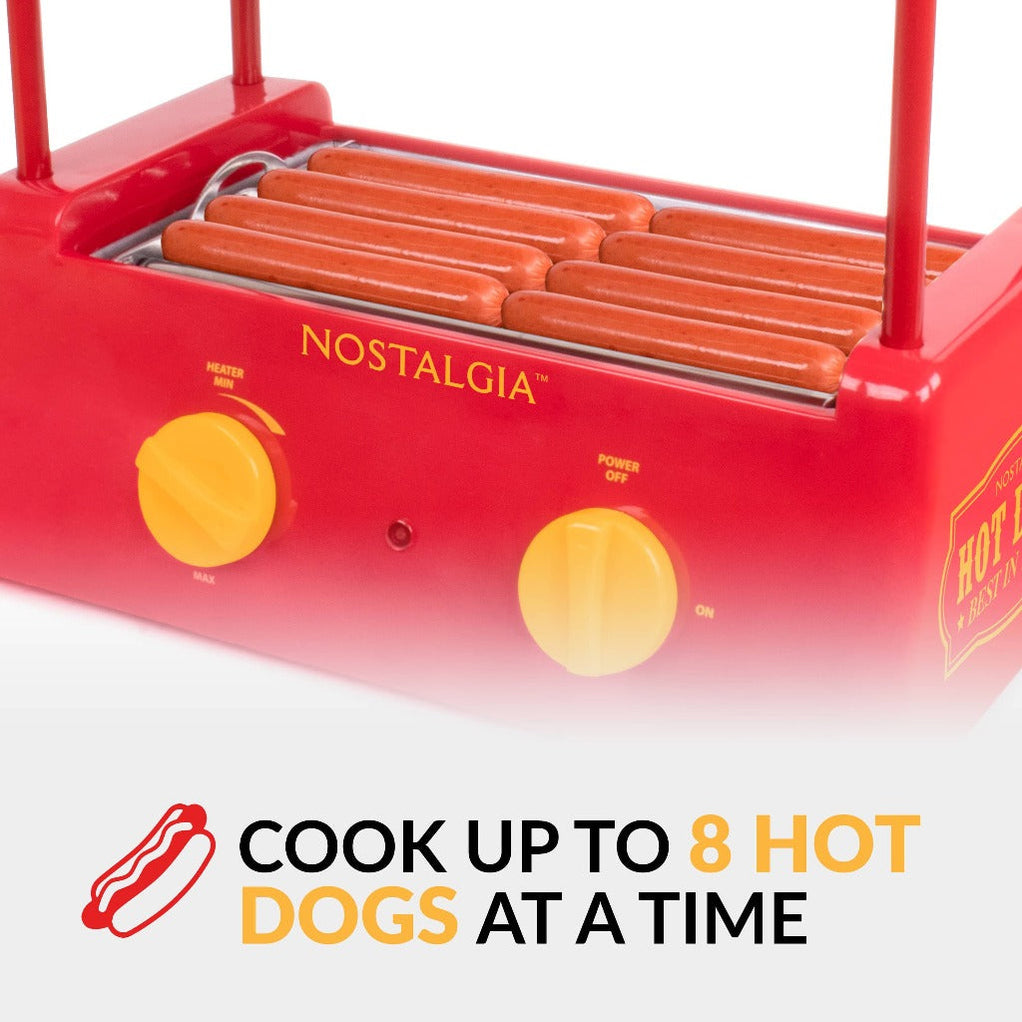 Hot Dog Roller and Bun Warmer, 6 Bun and 8 Hot Dog Capacity — Nostalgia ...