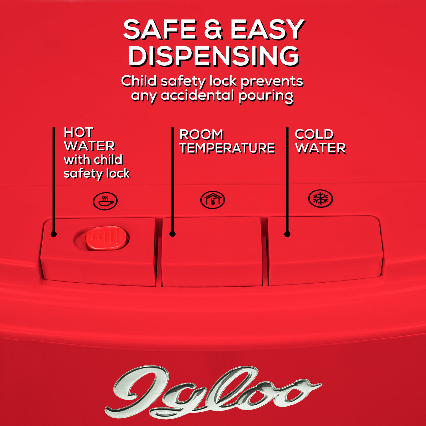 Igloo Retro Water Cooler, Retro Red — Nostalgia Products