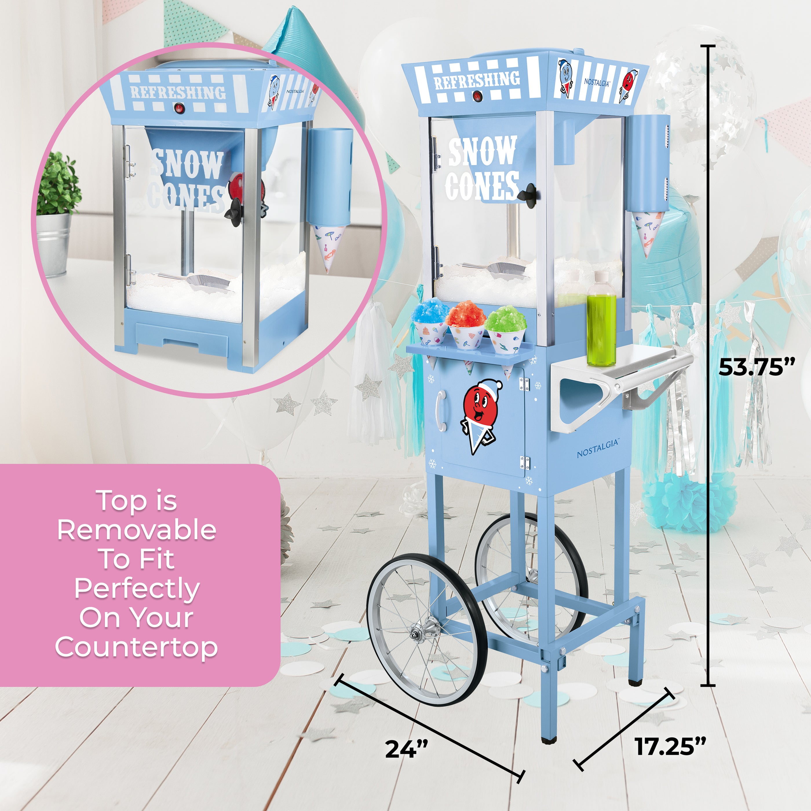 54-Inch Tall Snow Cone Cart — Nostalgia Products