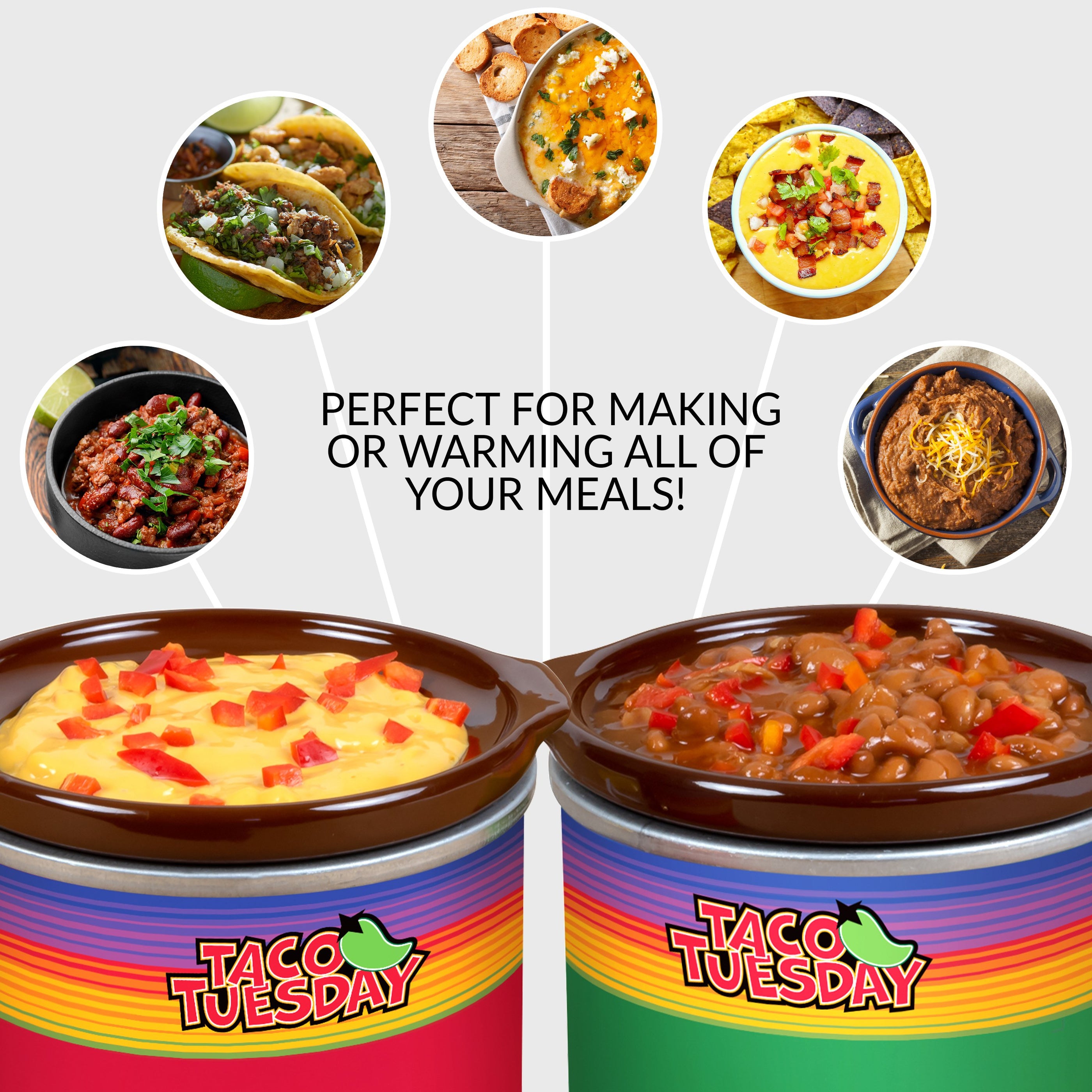 Taco Tuesday Two 0.65-Quart Mini Fiesta Dippers — Nostalgia Products